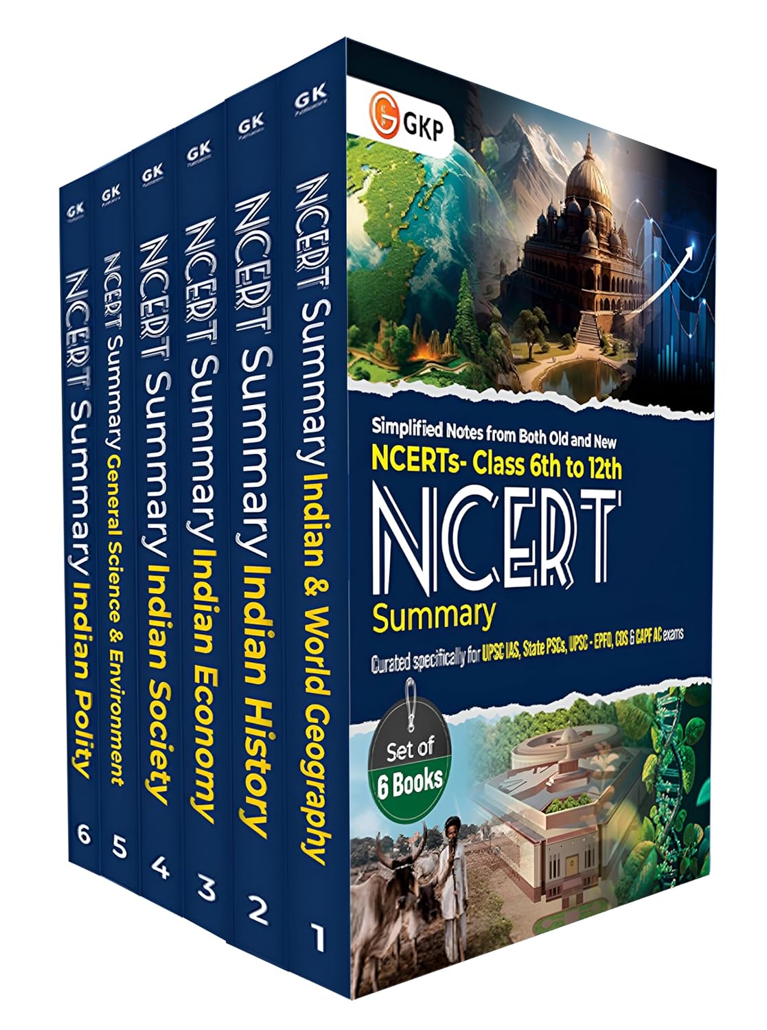 Buy UPSC 2025: NCERT Summary Class 6th to 12th (Set of 6 Books ...